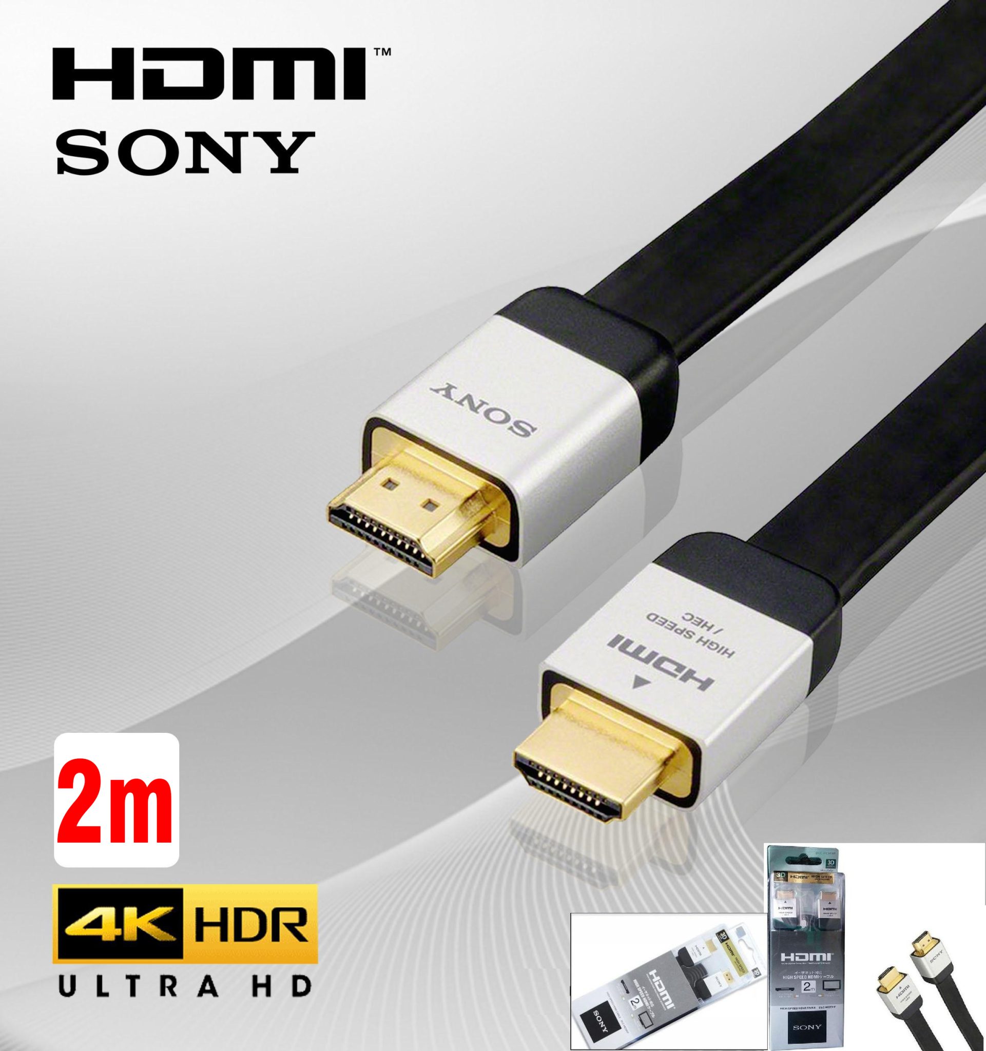Cáp HDMI 2m SONY Hỗ Trợ Chất Lượng FullHD, 4K, 3D (Dây Dẹt) - Phukienleduy.com